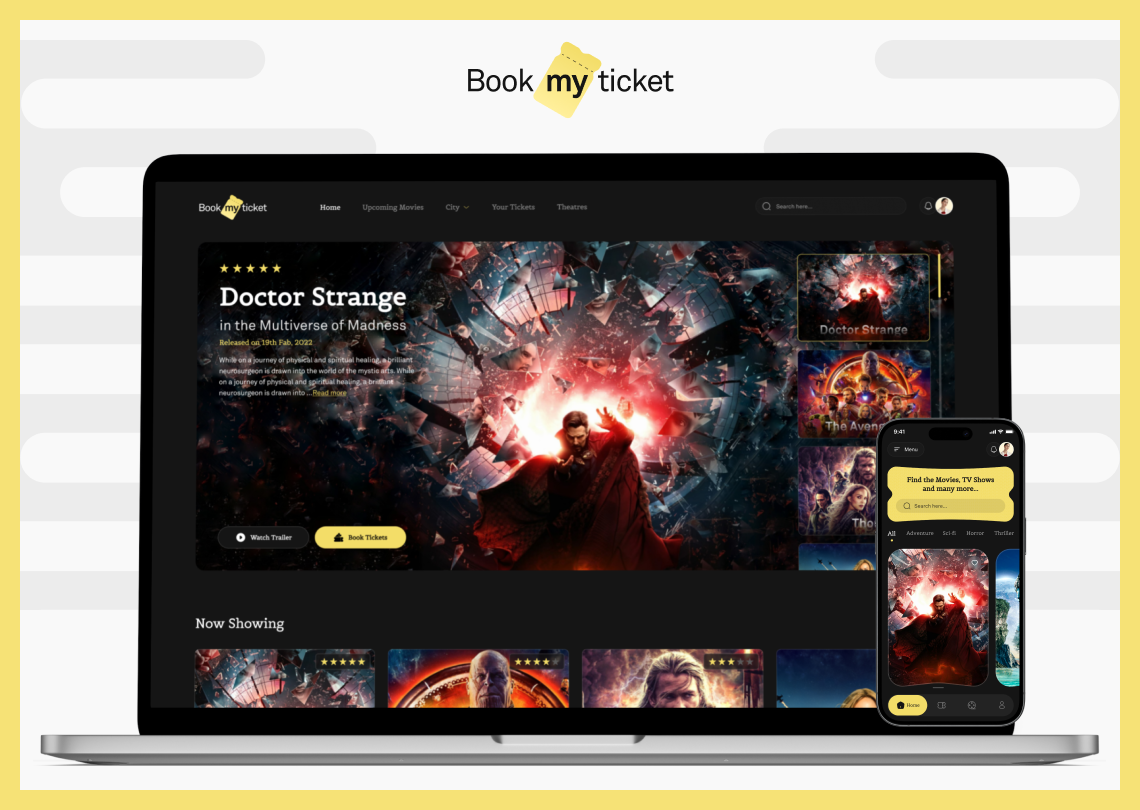 Movie Ticket Booking App and Website Design